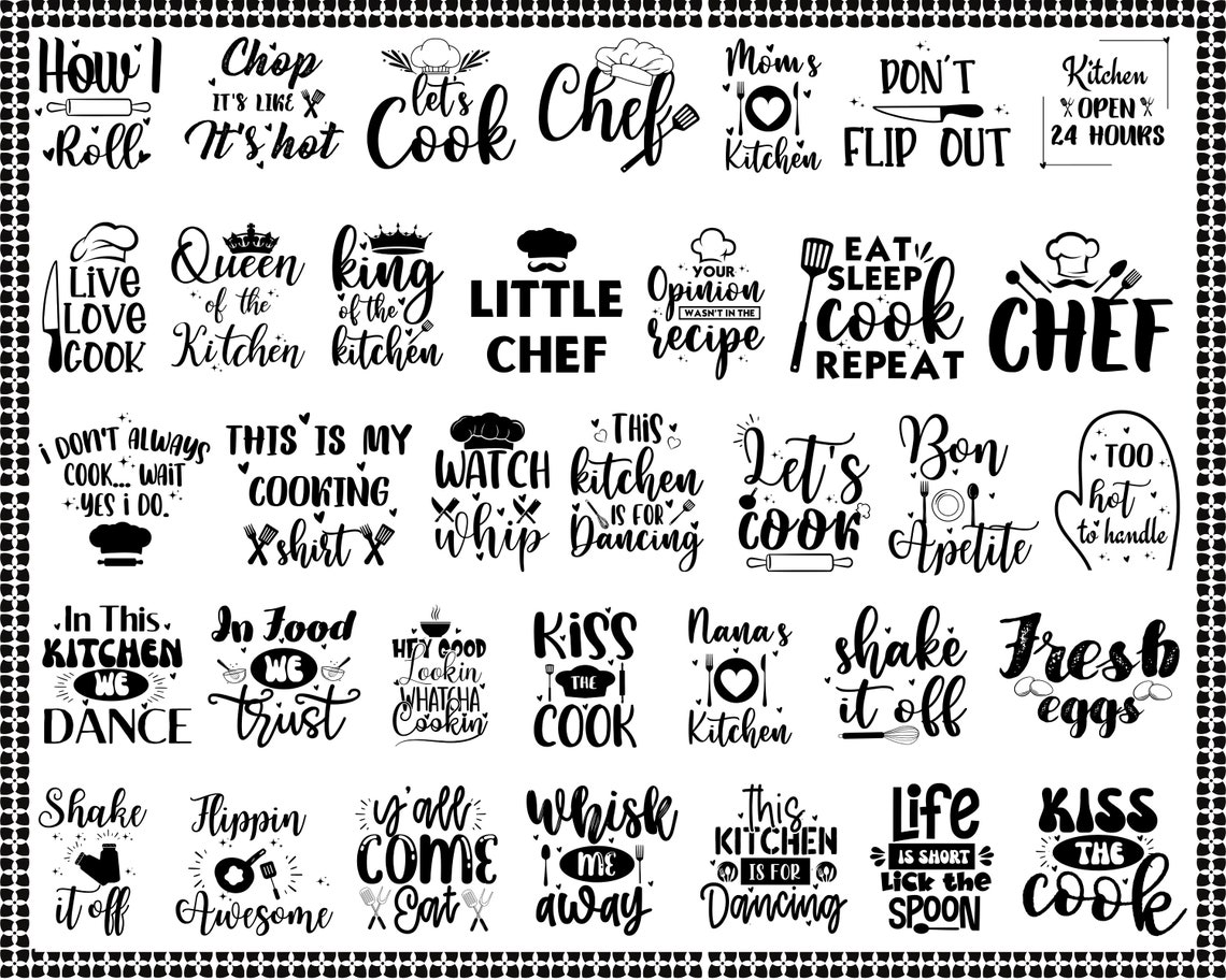 Chef Svg, Kitchen Svg Bundle, Cook Svg, Chef Shirt Svg, Chef Clipart ...