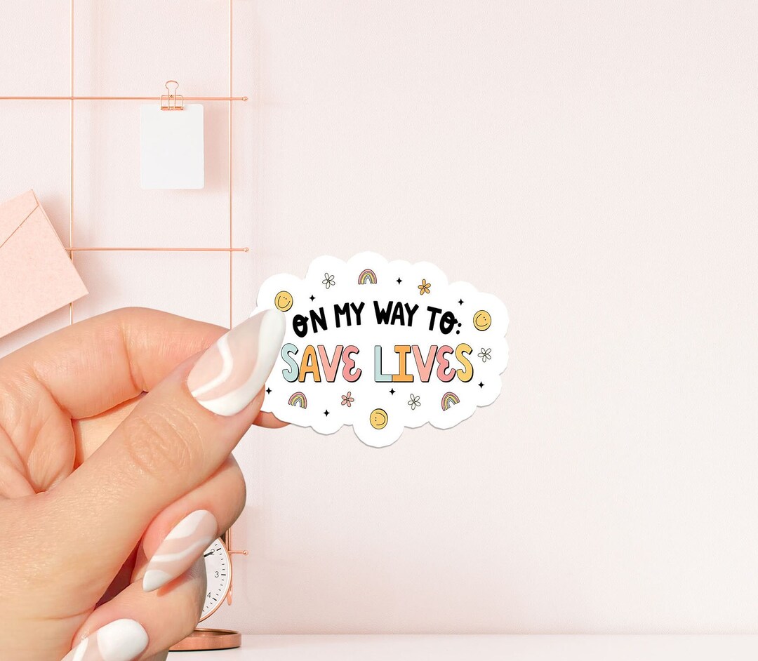 On My Way to Save Lives Sticker Bookish Sticker Book Lover - Etsy