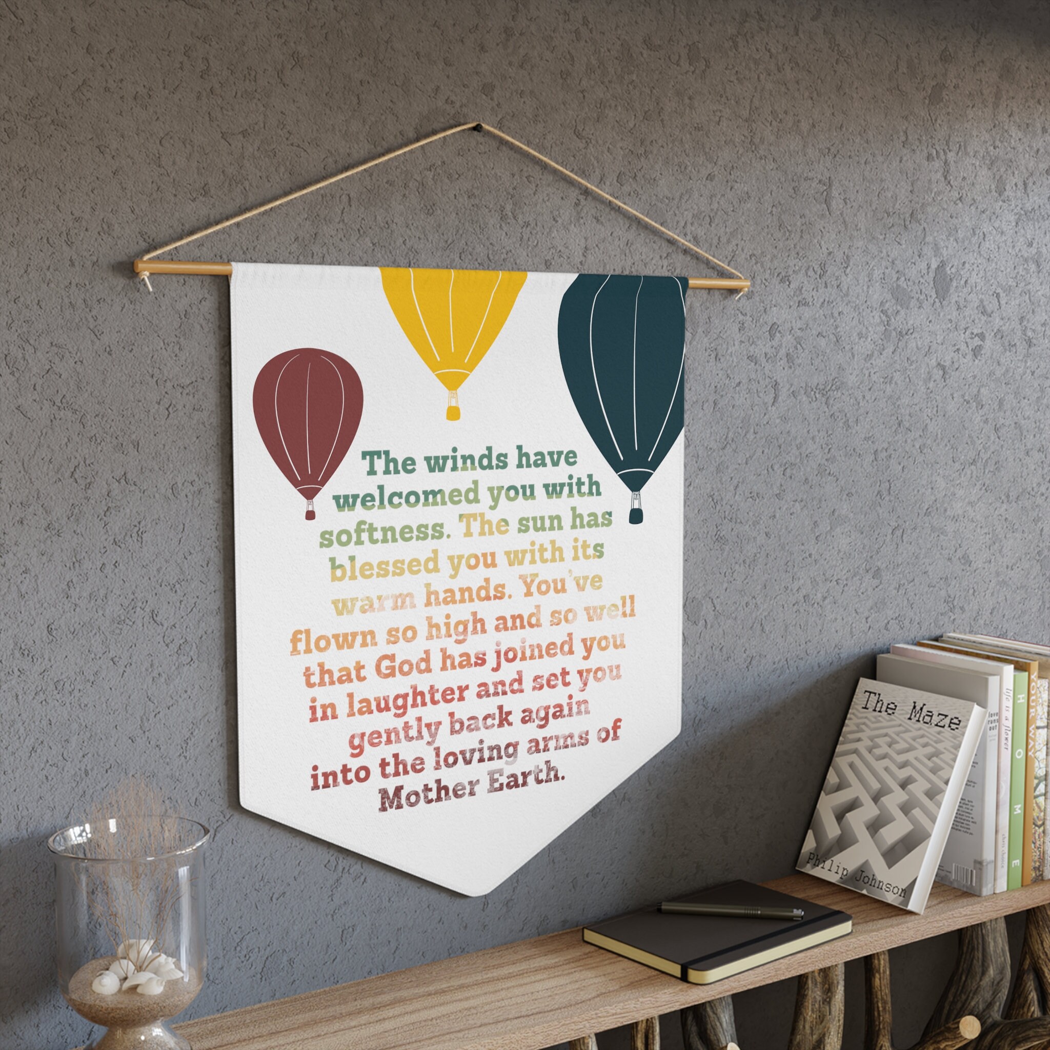 Hot Air Balloonist Prayer Pennant | Hot Air Balloon Art - Etsy