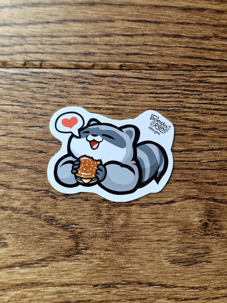 Racoon Stickers Junk Food Love - Etsy