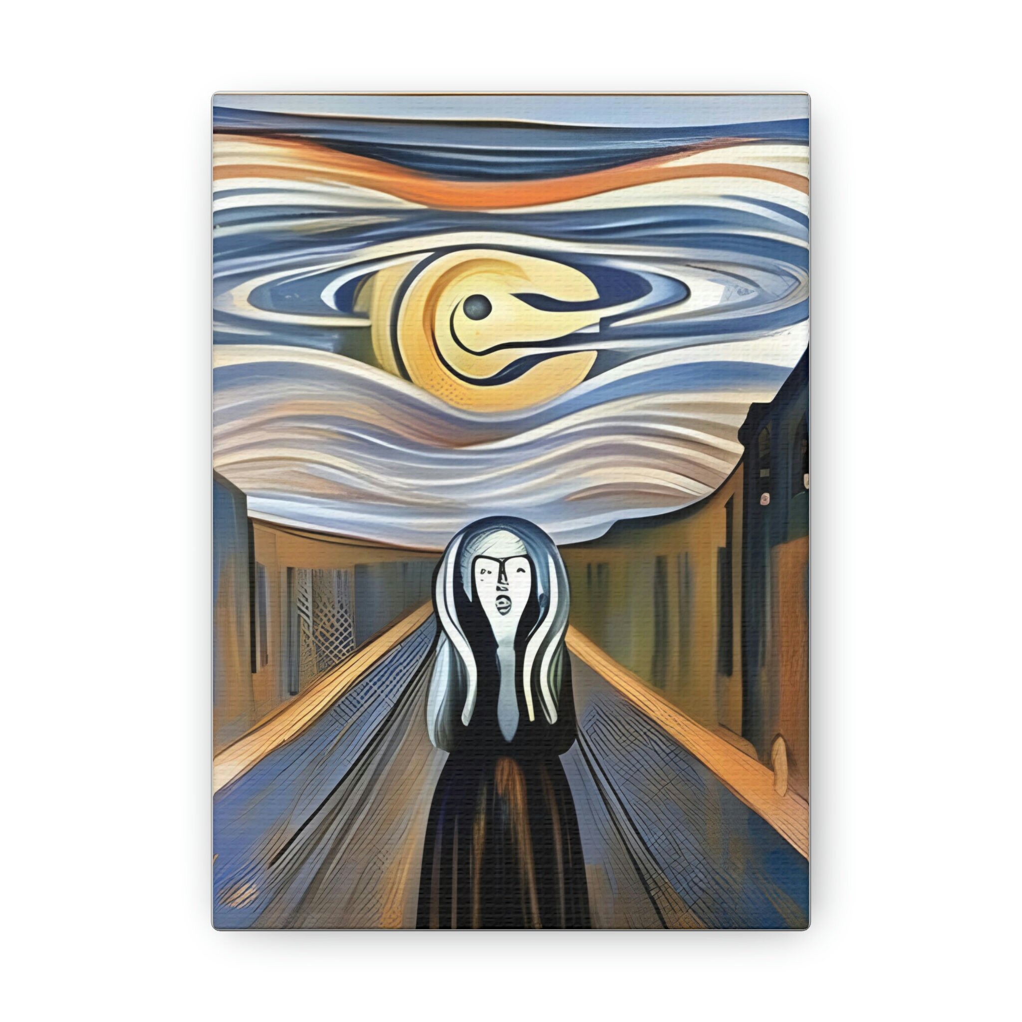 The Scream Modernized, Full Moon Print, Night Sky Portrait, Scream Moon ...