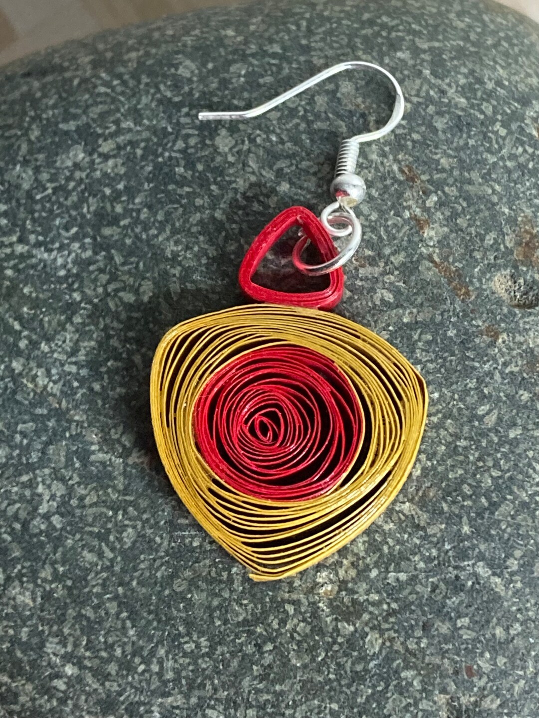 Dangling Vortex Earrings Quilled Paper 49ers Inspired Red and Gold ...