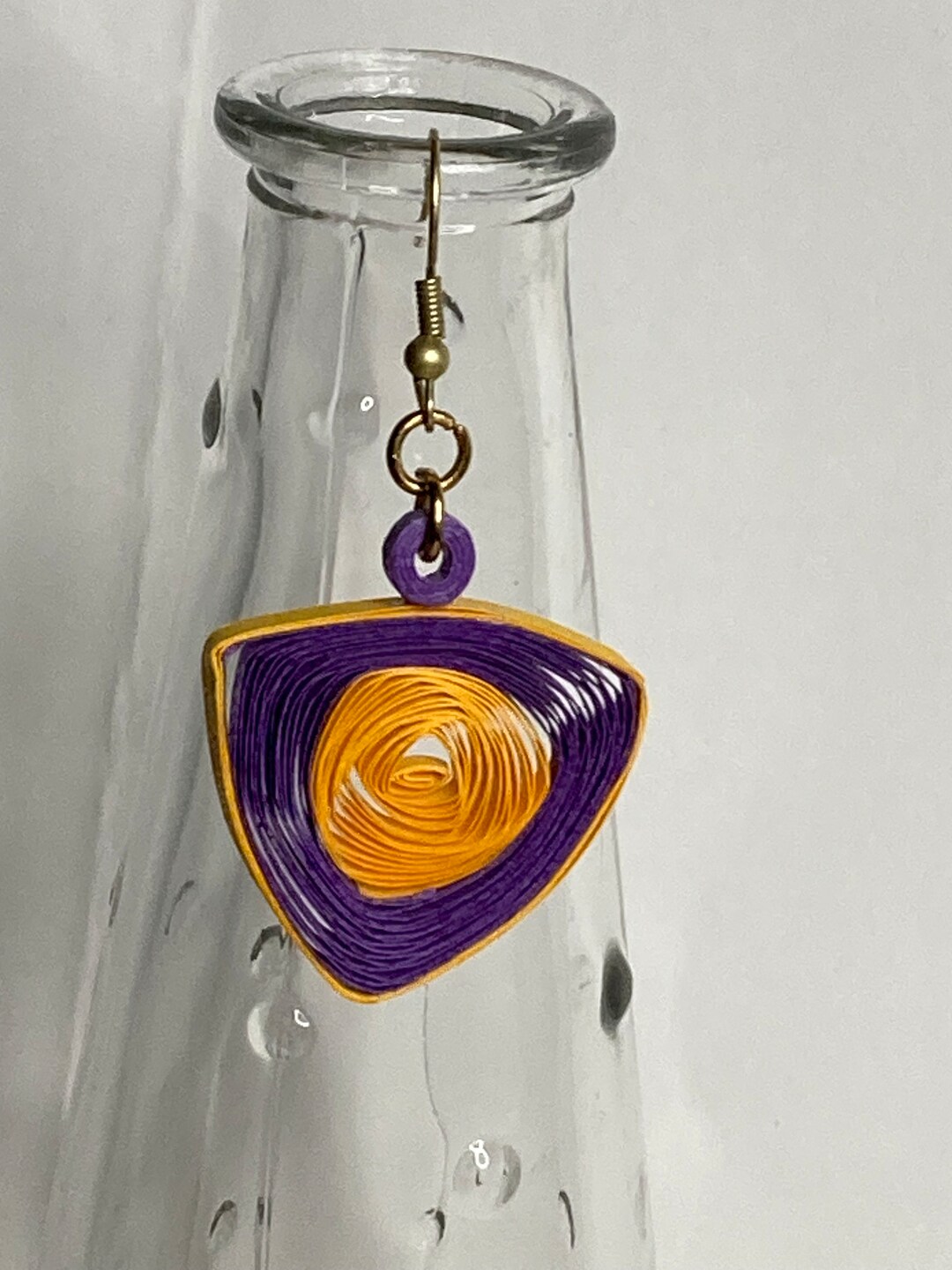 Dangling Vortex Earrings Quilled Paper UW Huskies Inspired Purple and ...