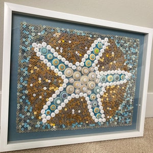 Serene Beach Starfish 3D Wall Art - Handcrafted Quilled Paper Design ...