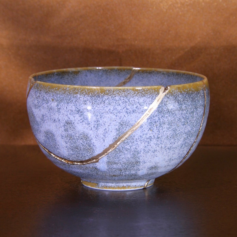 Kintsugi Bowl, Kintsugi Pottery, Gray Kintsugi Bowl, Handmade Gift ...