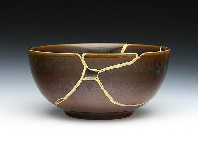 Kintsugi Origami Crane: Handmade Resin Charcoal Sculpture - Etsy