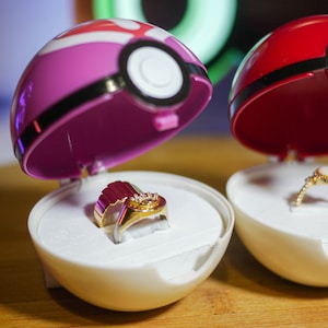 Pokemon Pokeball Ring Box, Pokemon Inspired Ring Box, Classic, Love ...