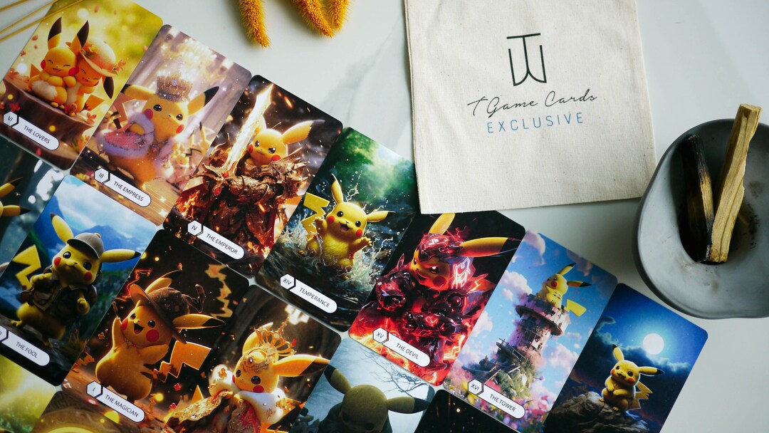 Pokemon Tarot 22 Cards Arcana Tarot Cards Pikachu Major - Etsy