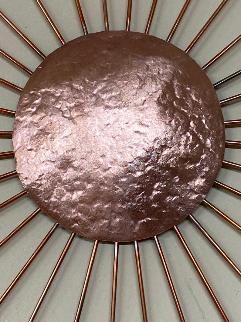 Sunburst Hand Hammered Copper Wall Decor 7th Anniversary Gift ...