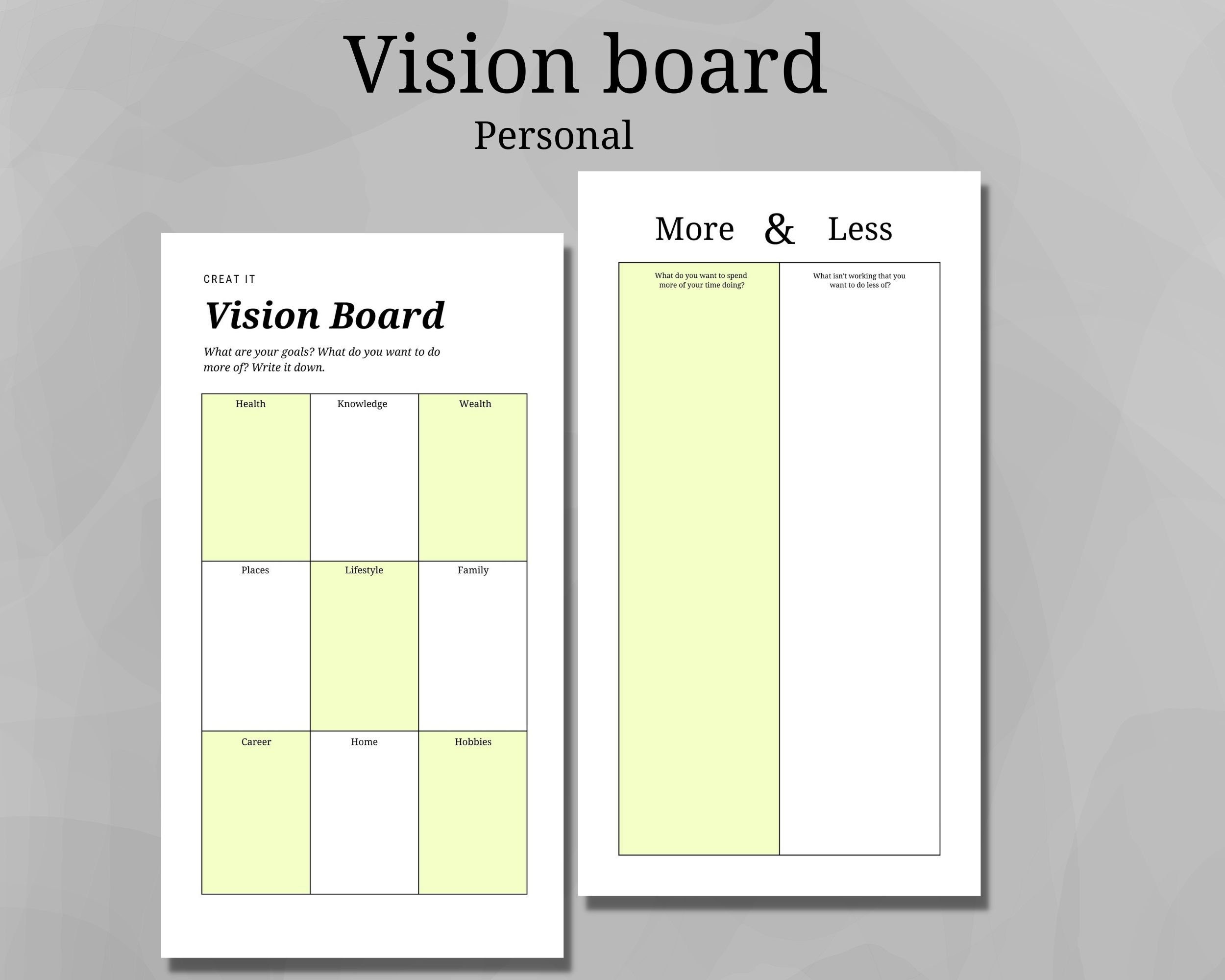 Printable Vision Board - Etsy