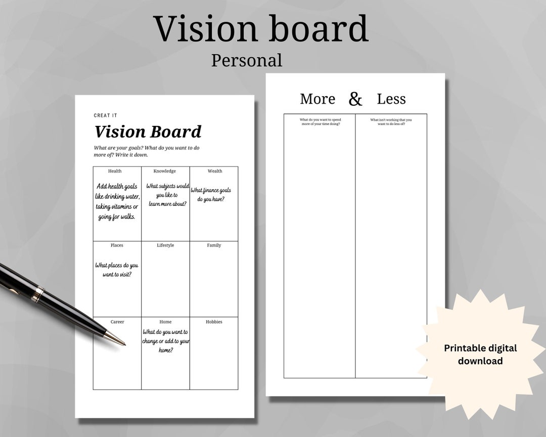 Printable Vision Board - Etsy