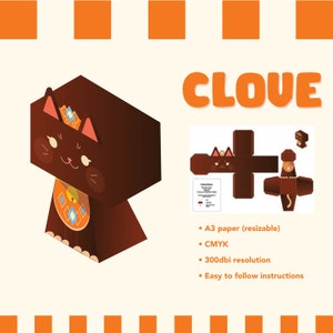 DIY Printable Cutout Cats Set of 3, DIY Paper Toy, Digital Printable ...