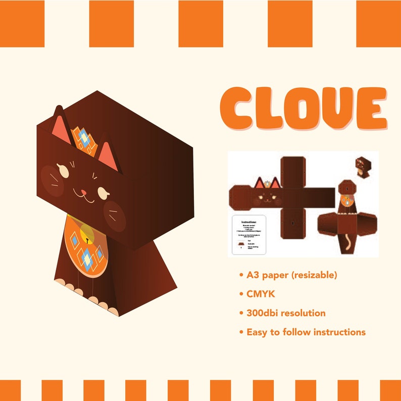 DIY Printable Cutout Cats Set of 3, DIY Paper Toy, Digital Printable ...