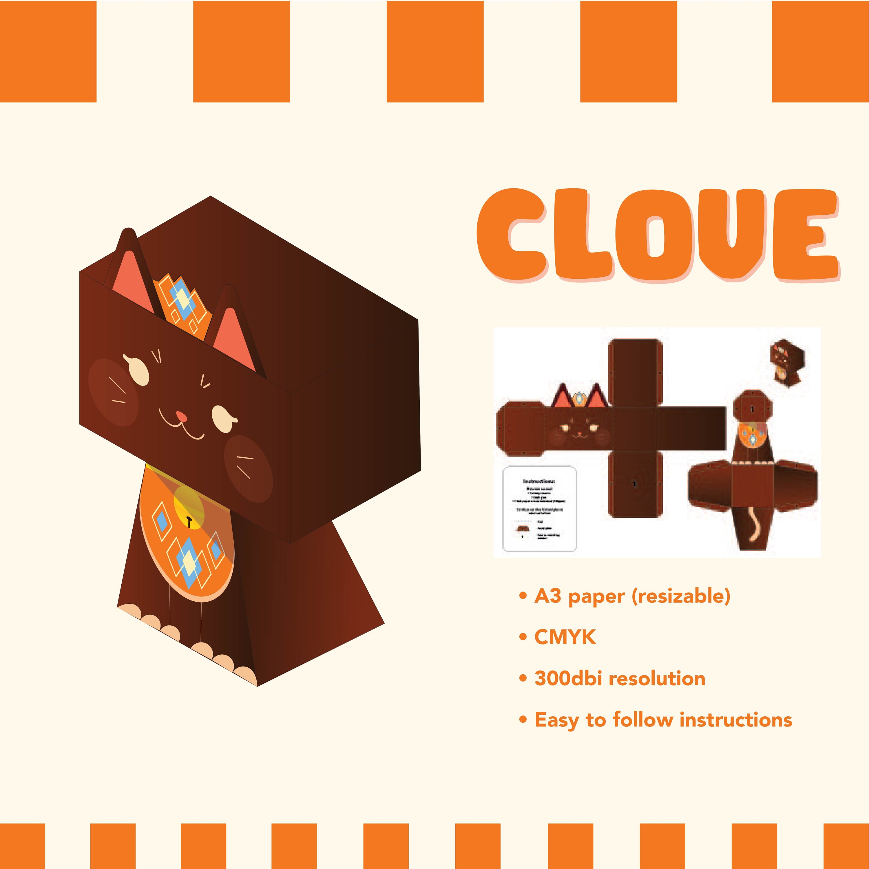 DIY Printable Cutout Cats Set of 3, DIY Paper Toy, Digital Printable ...