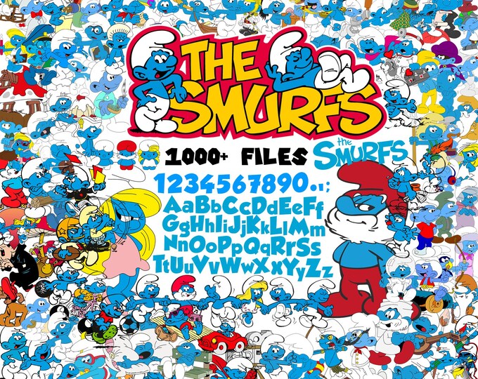 Smurfs Logo PNG Dowload - Etsy