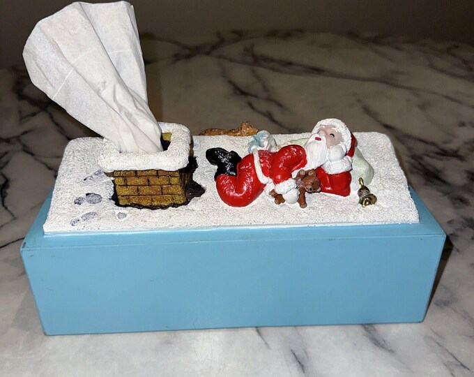 Vintage Poinsettia Christmas Tissue Box Cover, Holiday Home Decor ...