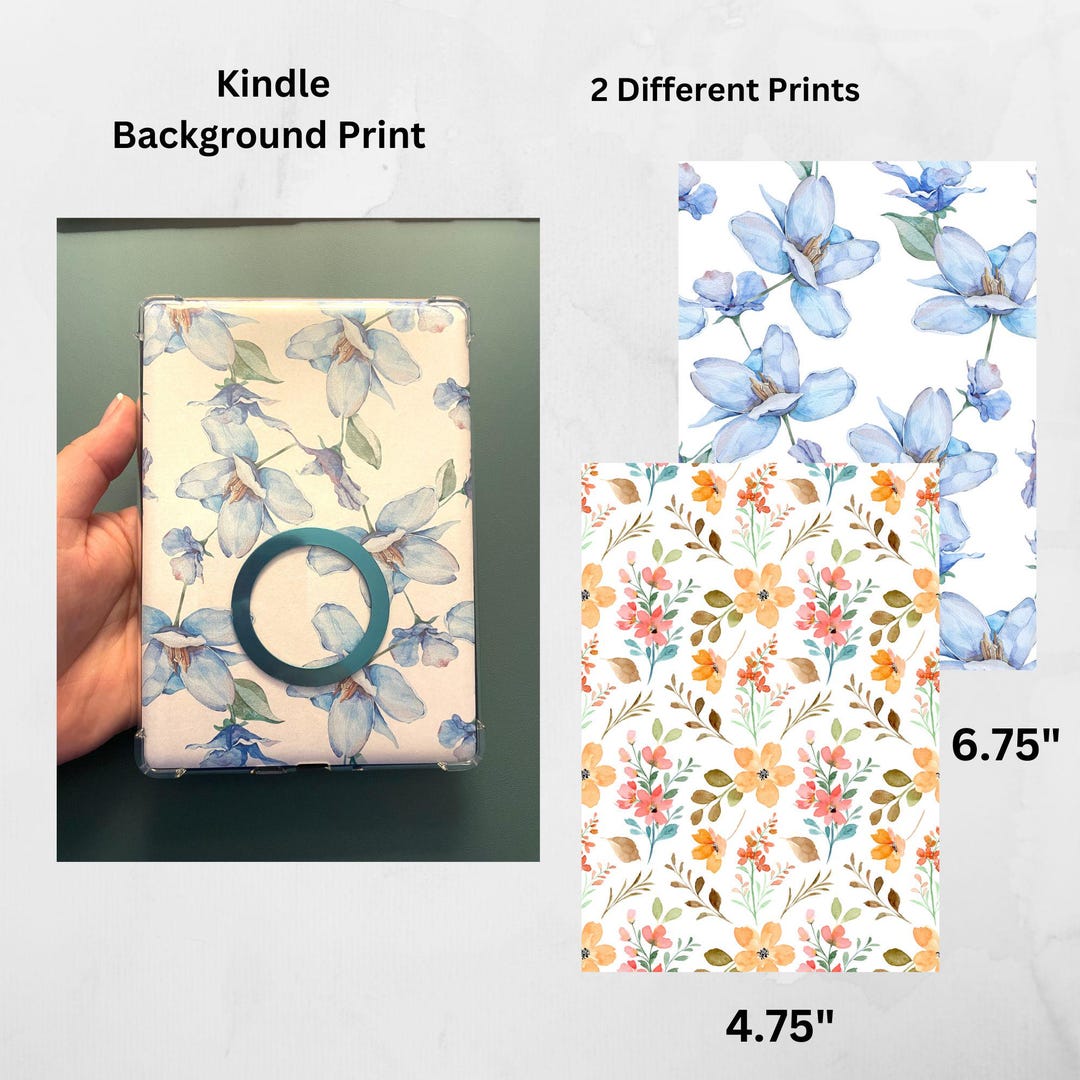 Kindle Paperwhite Background for Clear Case, Printable, Floral, Kindle ...