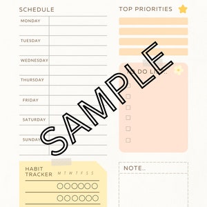 Weekly Planner Printable, to Do List, Instant Download, Productivity ...