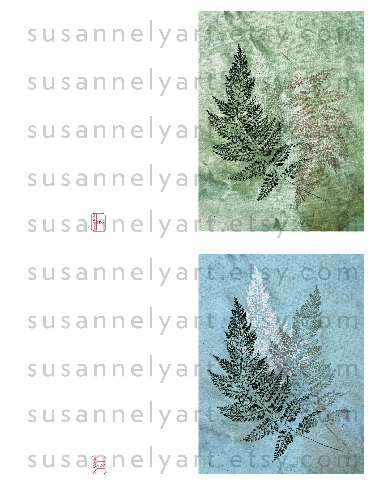 Nature Printed Philippine Fern, Downloadable Blank Greeting Cards ...
