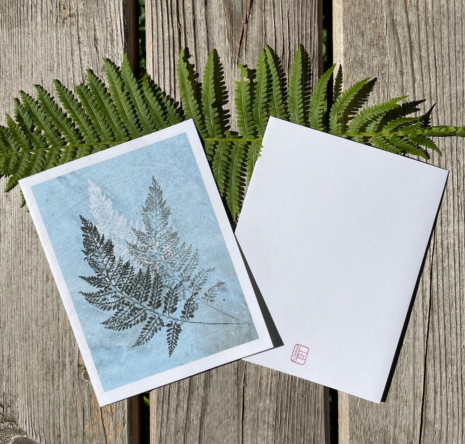 Nature Printed Philippine Fern, Downloadable Blank Greeting Cards ...