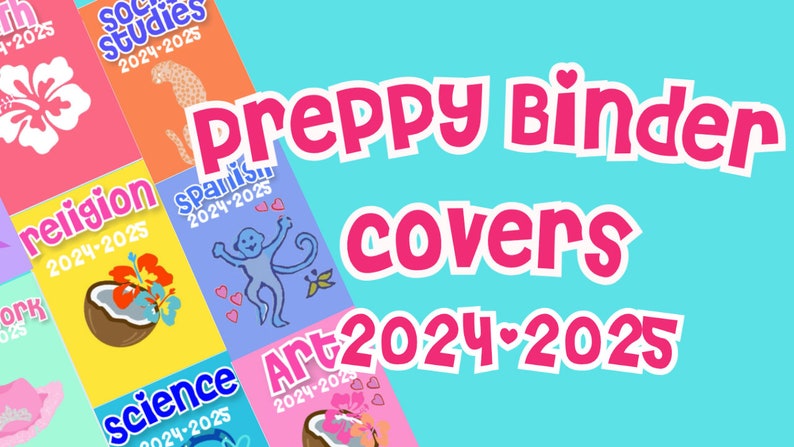 Preppy Binder Cover Preppy Binder Cover Printable Notebook Cover Preppy Back to School Notebook ...