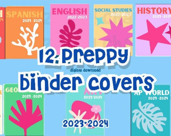 Preppy Minimalist Aesthetic Digital Downloadable Printable Binder ...