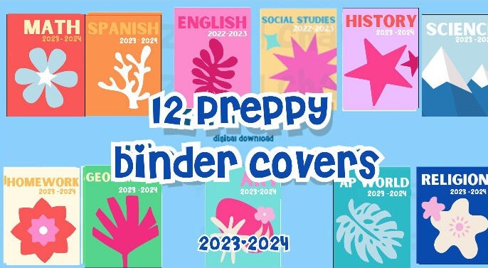 Preppy Printable Binder Covers