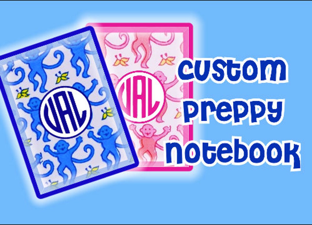 Preppy Monogram Notebook Cover Printable Notebook Cover Preppy Back to ...