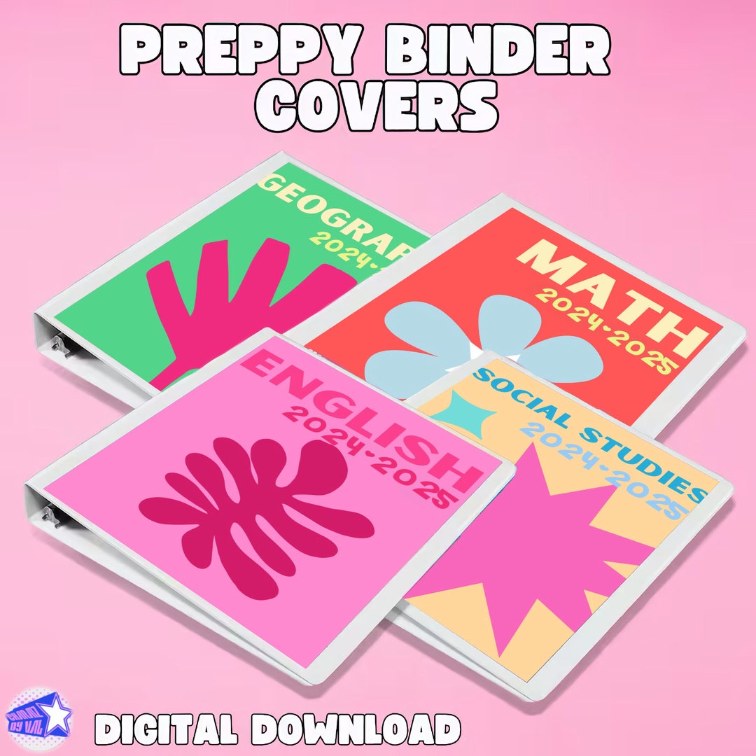 Preppy Binder Cover Preppy Binder Cover Printable Notebook Cover Preppy ...