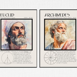 Ancient Mathematicians Posters: High School Math Decor (digital ...