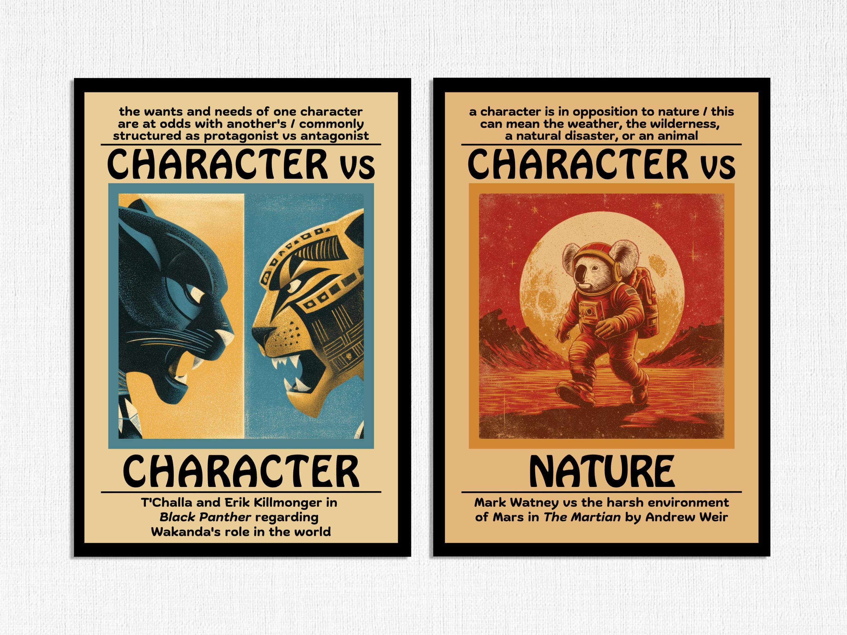 Types of Conflict Posters Literary Elements Parts of a Story Middle ...
