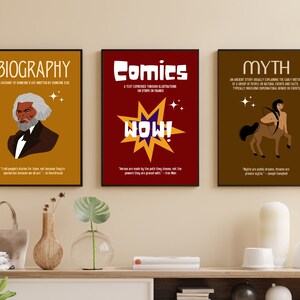 Literary Genres Poster Bundle, Literary Prints, Novel Genres, English ...