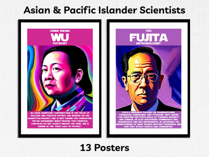 Inspirational Scientists Poster Bundle: Science Classroom Decor Black ...
