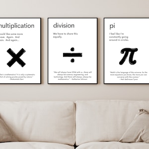Math Symbols Posters Mathematics Classroom Decor High School Math Wall ...