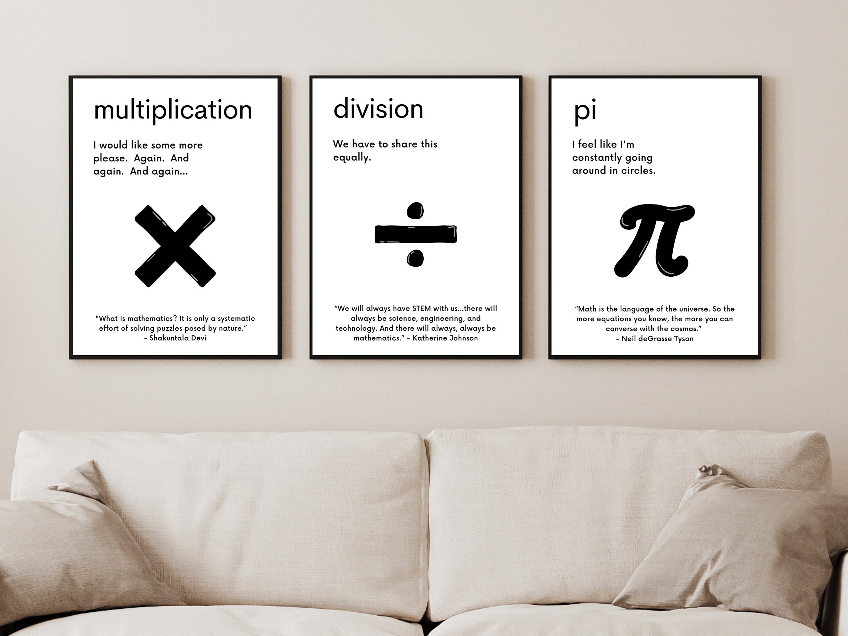 Math Symbols Posters: Funny Mathematics Classroom Poster Maths Addition ...