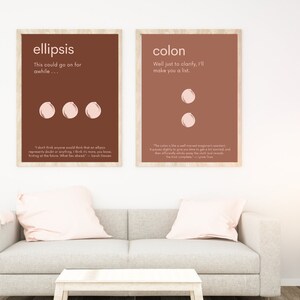 Punctuation Posters, Boho Punctuation Prints, Middle School Decor ...
