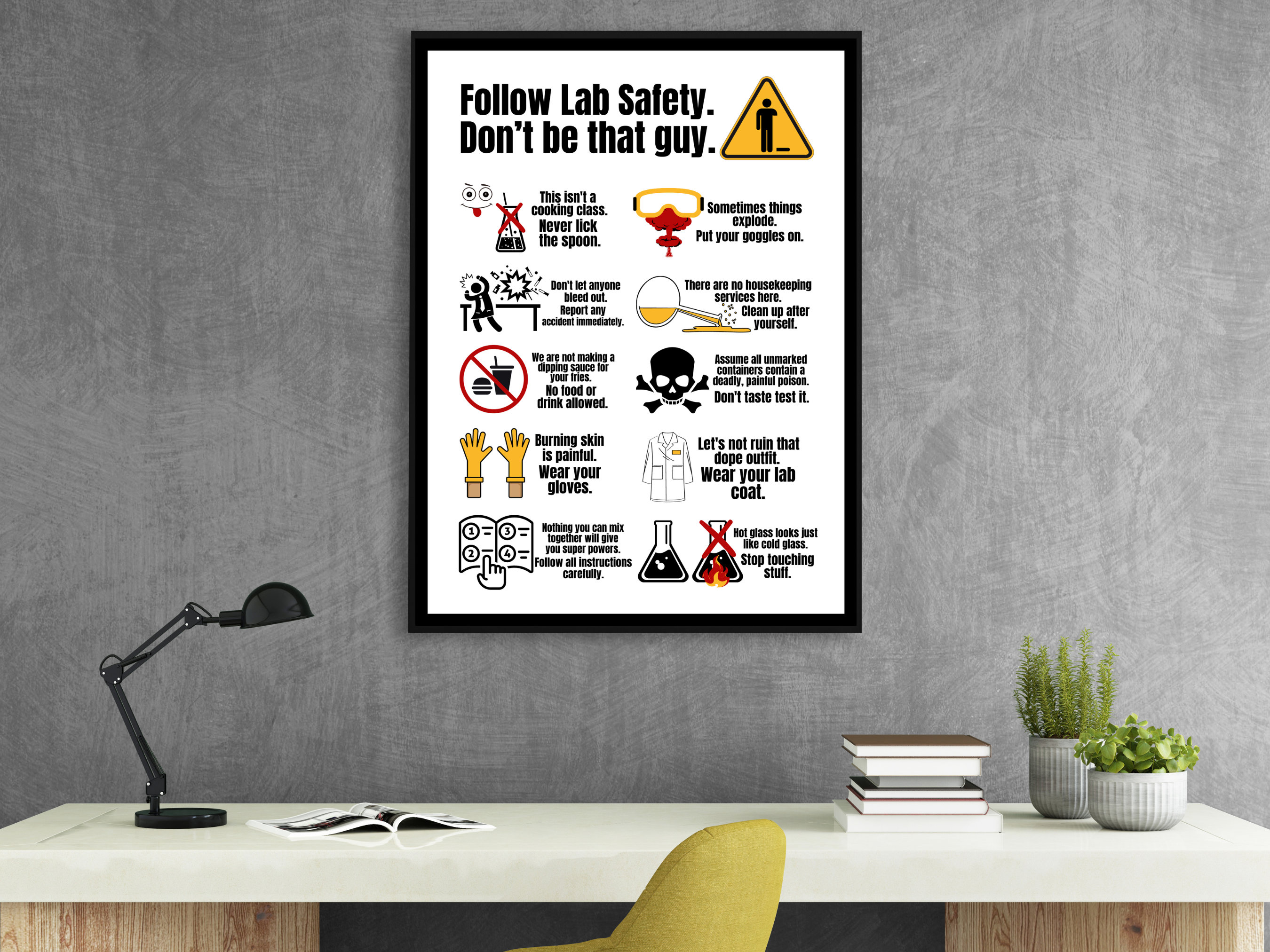 Funny Science Lab Safety Rules Poster: Middle School Science Classroom ...