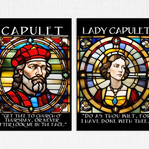 Romeo & Juliet Character Quotes Shakespeare Wall Art Romeo and Juliet ...