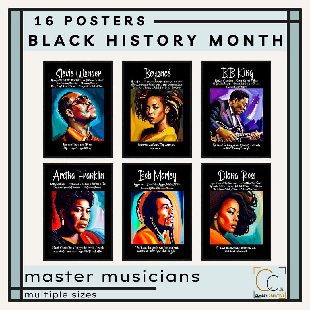 Black History Month Posters African American Musicians Black Singers ...