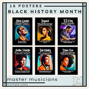 Black History Month Posters African American Musicians Black Singers ...