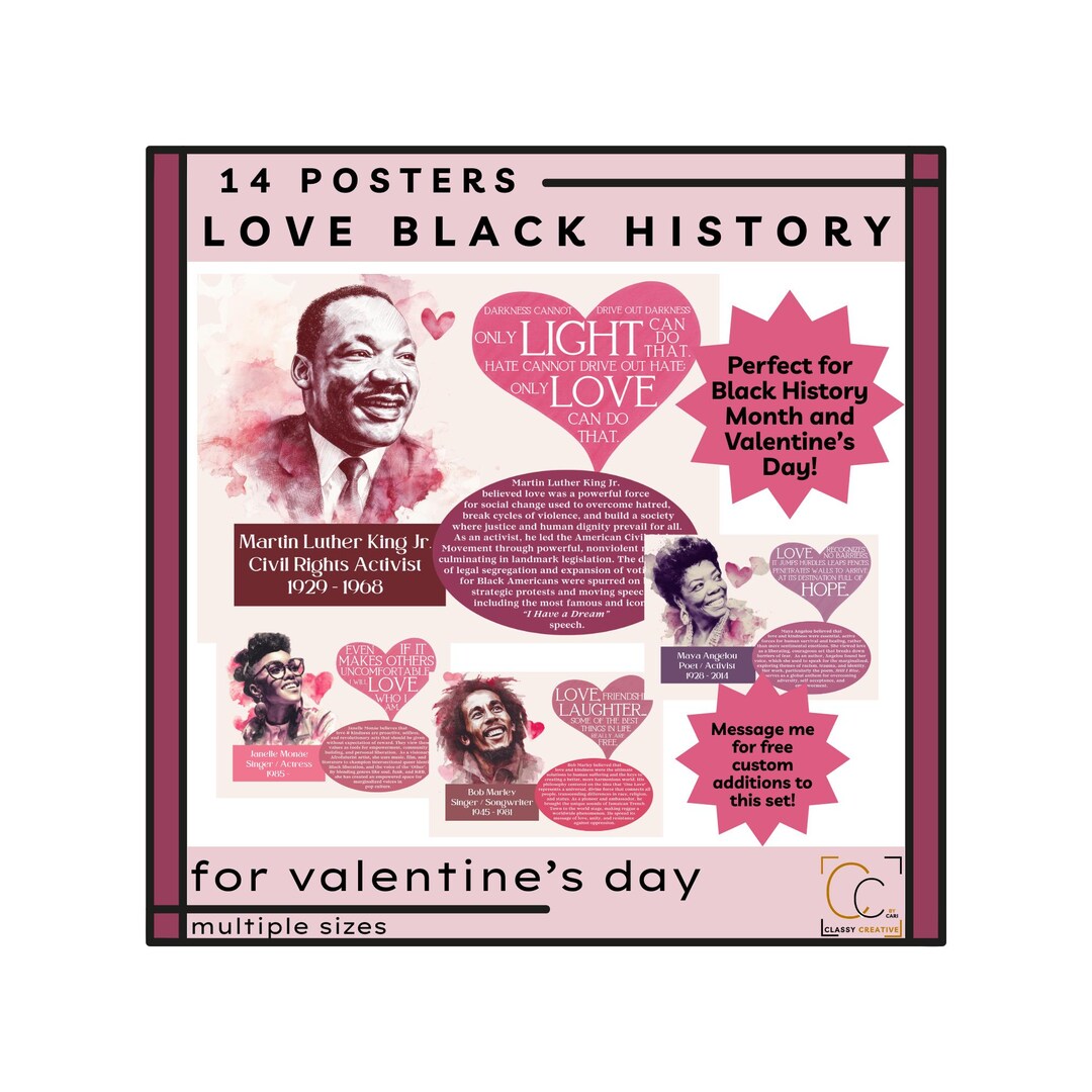 Black History Month Posters: Valentine's Day Classroom Decor Famous ...