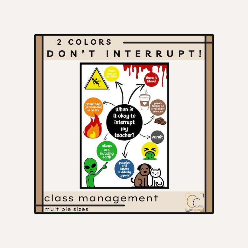 Funny Classroom Rules Poster: Middle School Class Behavior Management ...