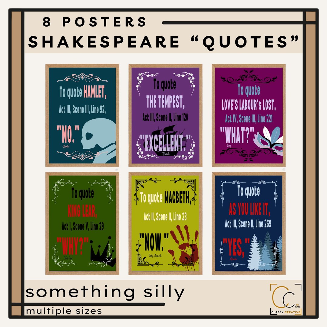 Shakespeare Posters English Classroom Decor Funny High School ...