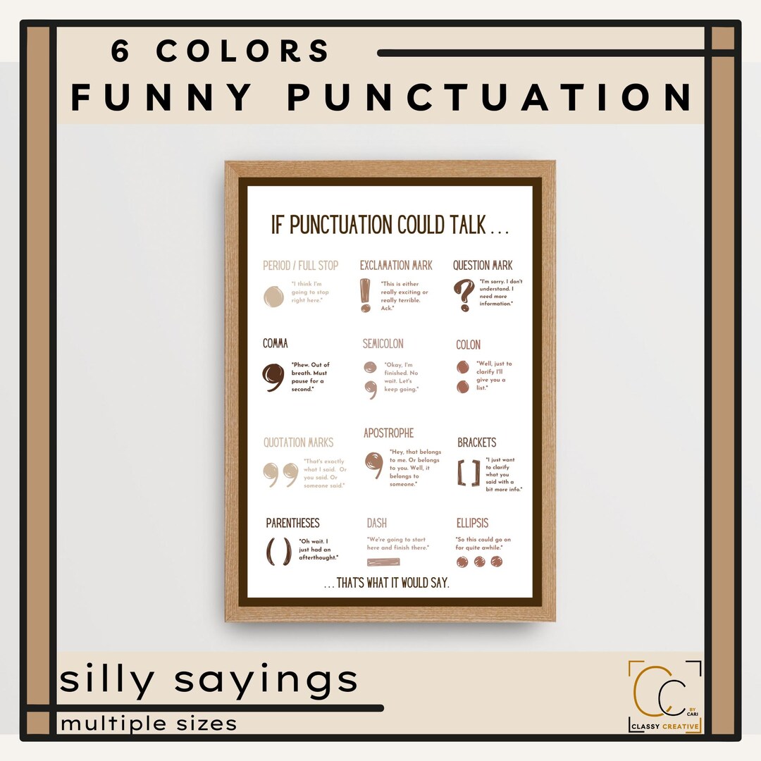 Punctuation Poster English Classroom Decor Middle School Prints High ...