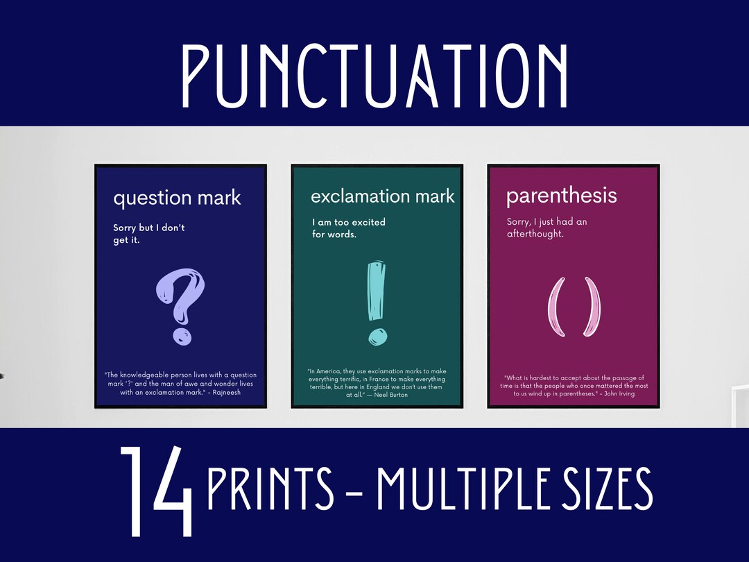 Punctuation Posters, Punctuation Prints, Middle School Punctuation ...