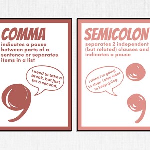 Punctuation Posters Boho Punctuation Prints Middle School English ...