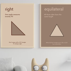 Types of Triangles Posters Mathematics Classroom Decor Math Wall Art ...