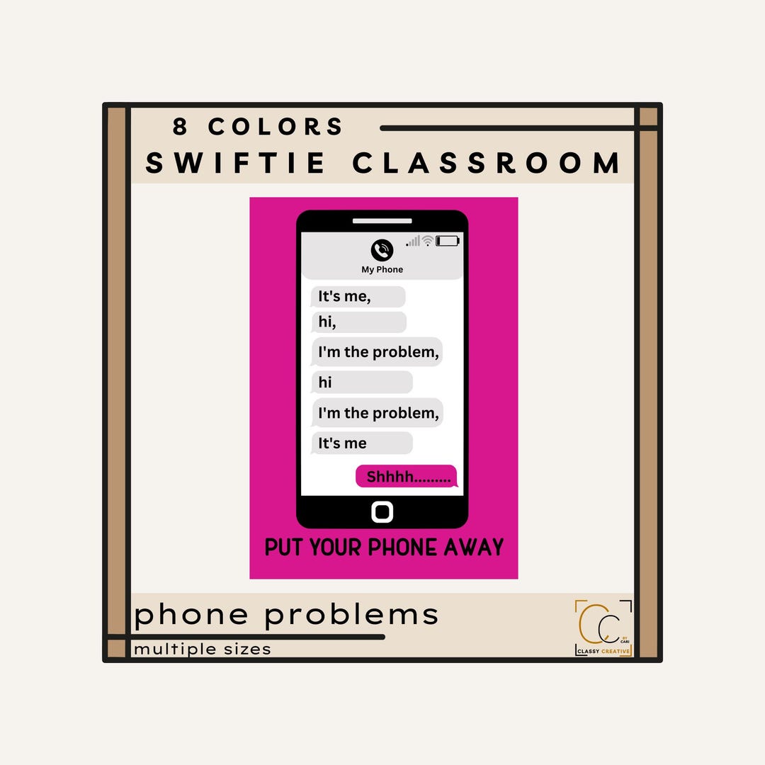 No Phones Classroom Rules Poster: Middle School Swiftie Class ...