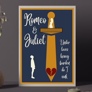 Romeo and Juliet Movie Poster, Shakespeare Wall Art, Romeo & Juliet ...