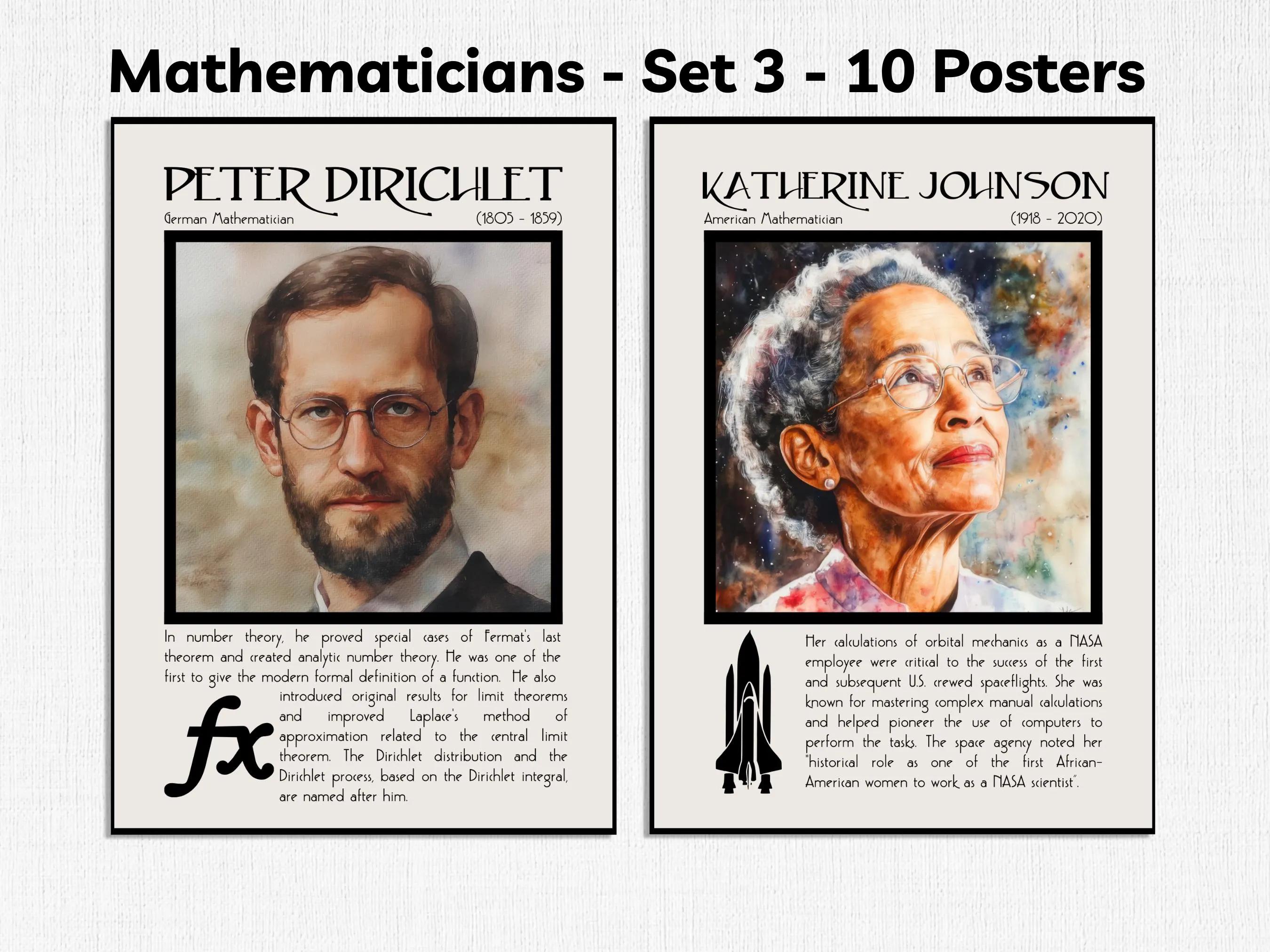 Math Classroom Poster Bundle: Famous Mathematicians Angles Triangles ...
